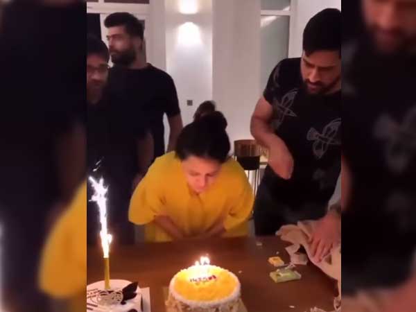 WATCH: MS Dhoni celebrates wife Sakshi’s 33rd birthday at their Ranchi ...