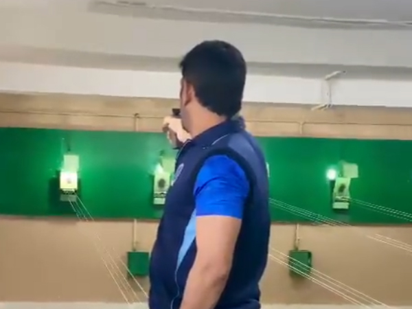 MS Dhoni tries his hand on Shooting and Tennis in Ranchi stadium
