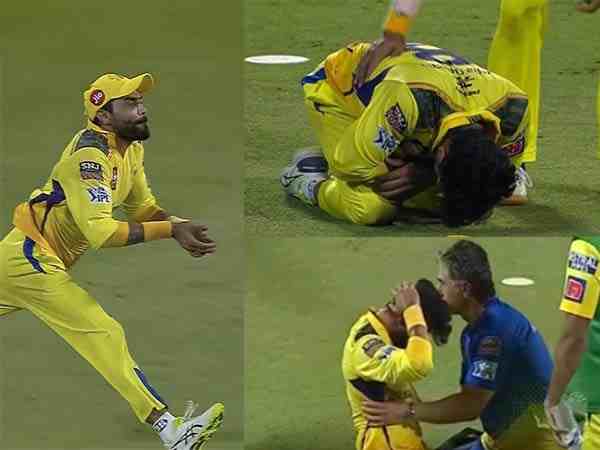WATCH: Ravindra Jadeja injures himself while trying to take a catch in ...
