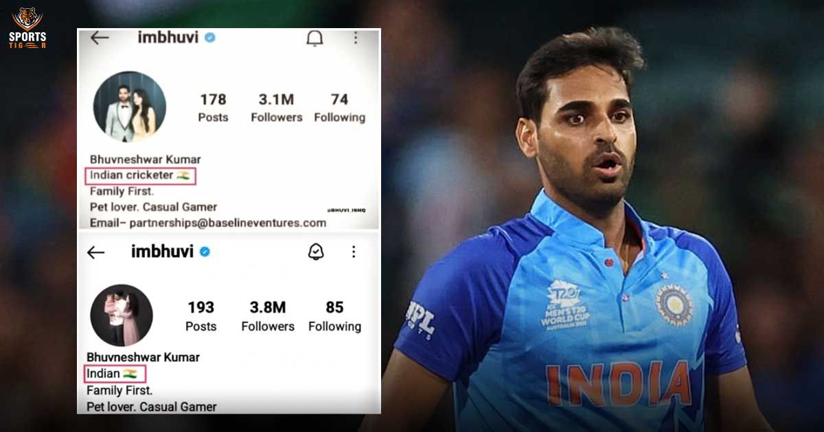 Bhuvneshwar Kumar removes ‘cricketer’ from his Instagram bio