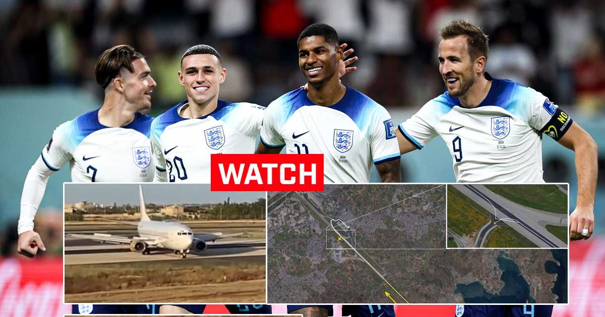 WATCH: England football team gets stuck in taxiway as plane takes wrong ...