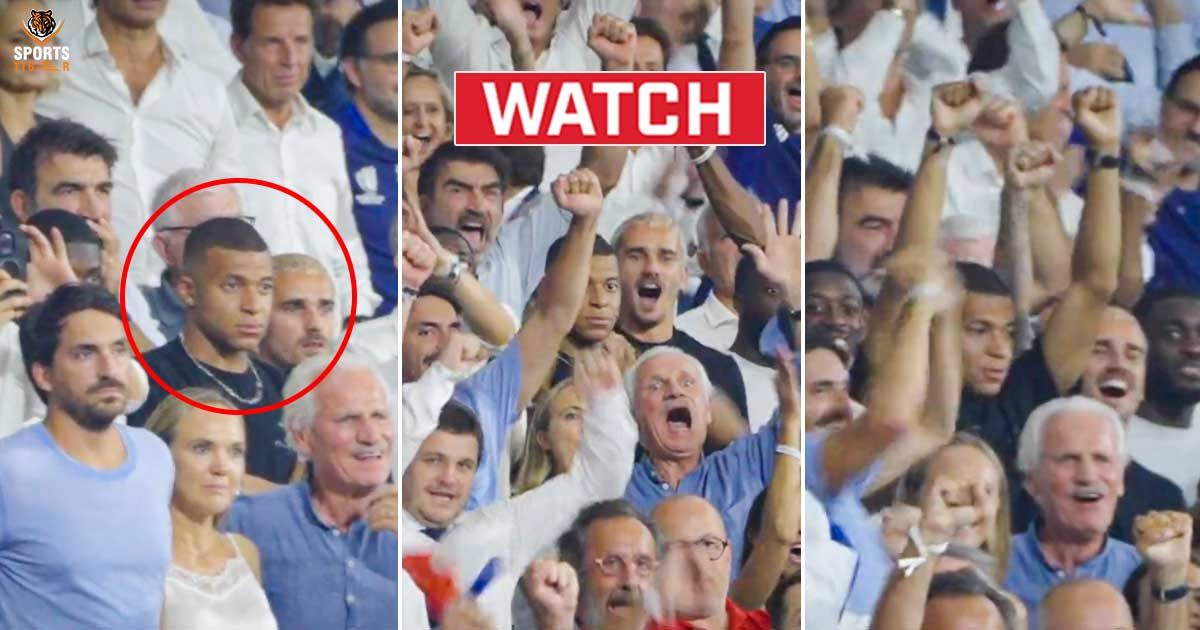 Kylian Mbappe’s confused reaction during France's Rugby World Cup 2023 ...