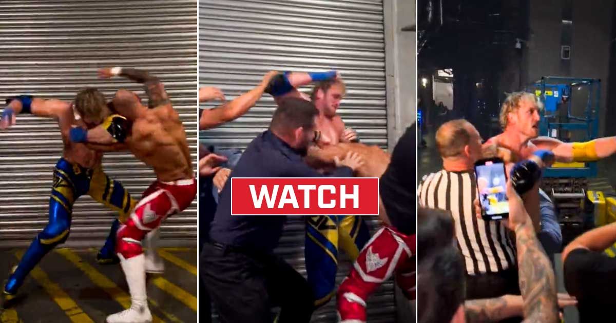 WATCH: Logan Paul and Ricochet break into backstage fight after MITB event