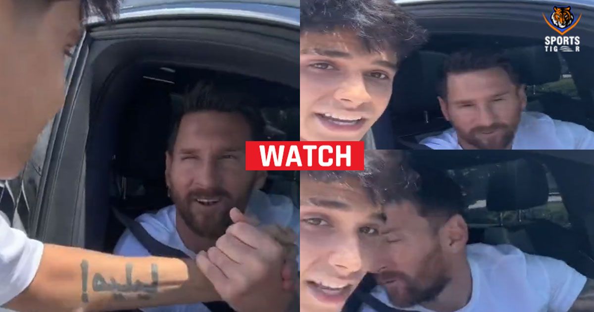 WATCH: Fan left in shock after receiving a kiss from Lionel Messi on ...