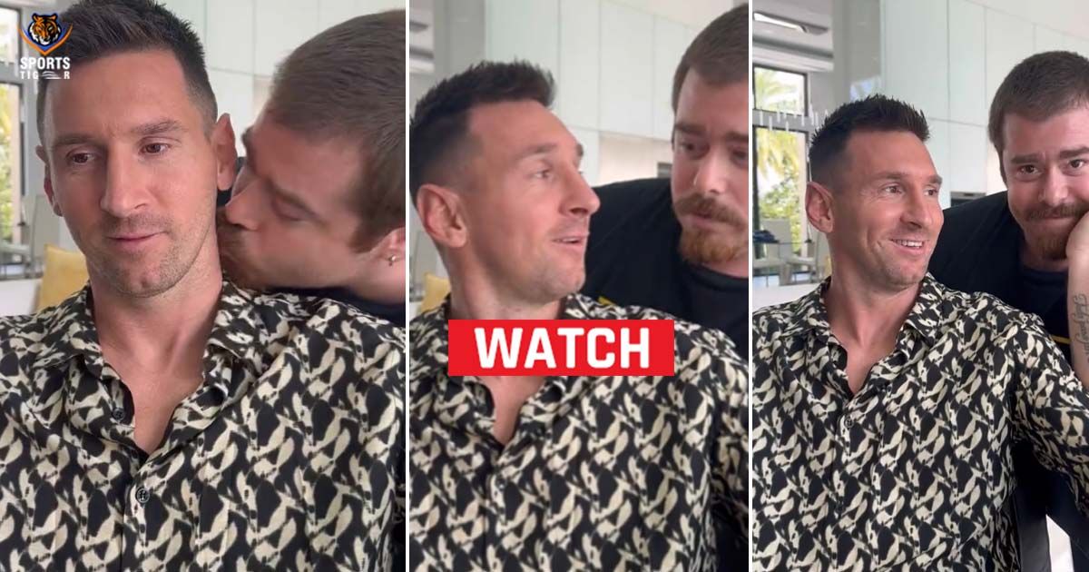 WATCH: Argentine comedian Migue Granados plants kiss on Lionel Messi's neck