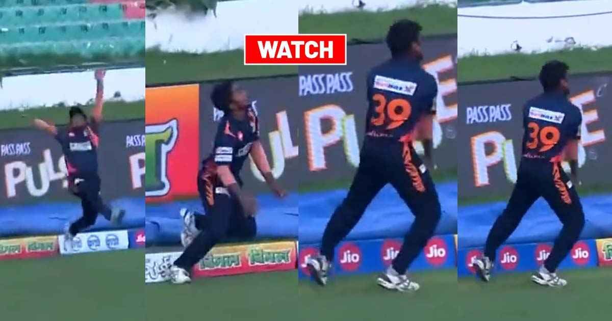 Mohammad Sharim takes stunning boundary line catch in UP T20 2023