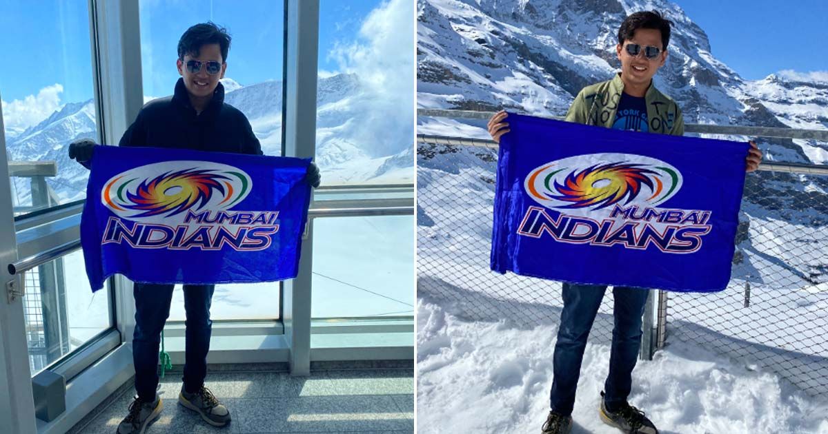 Mumbai Indians fan unfurls MI flag at Mt. Jungfraujoch; breaks record