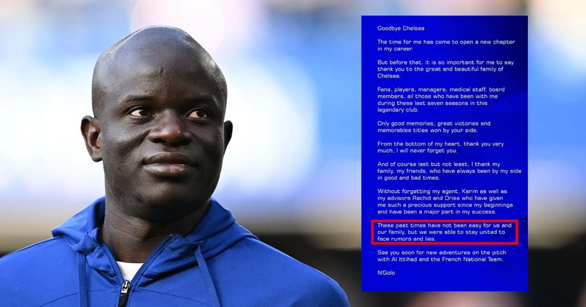 N’Golo Kante hits out at ‘rumours and lies' in his farewell letter to ...