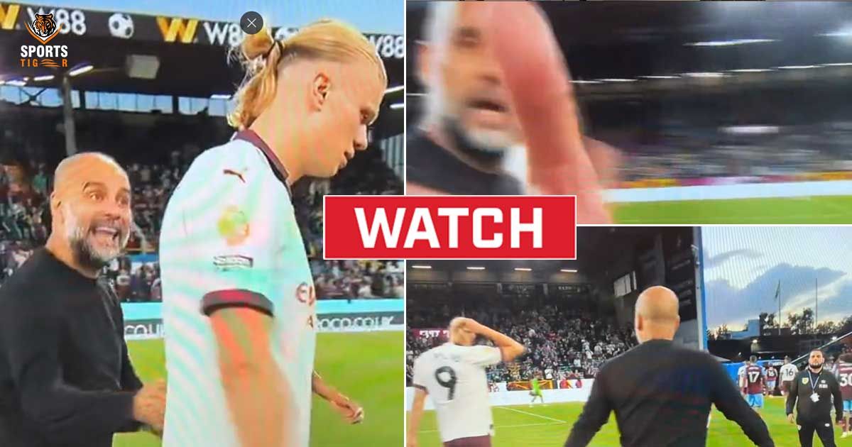 Pep Guardiola shouting Erling Haaland | Guardiola yelling haaland
