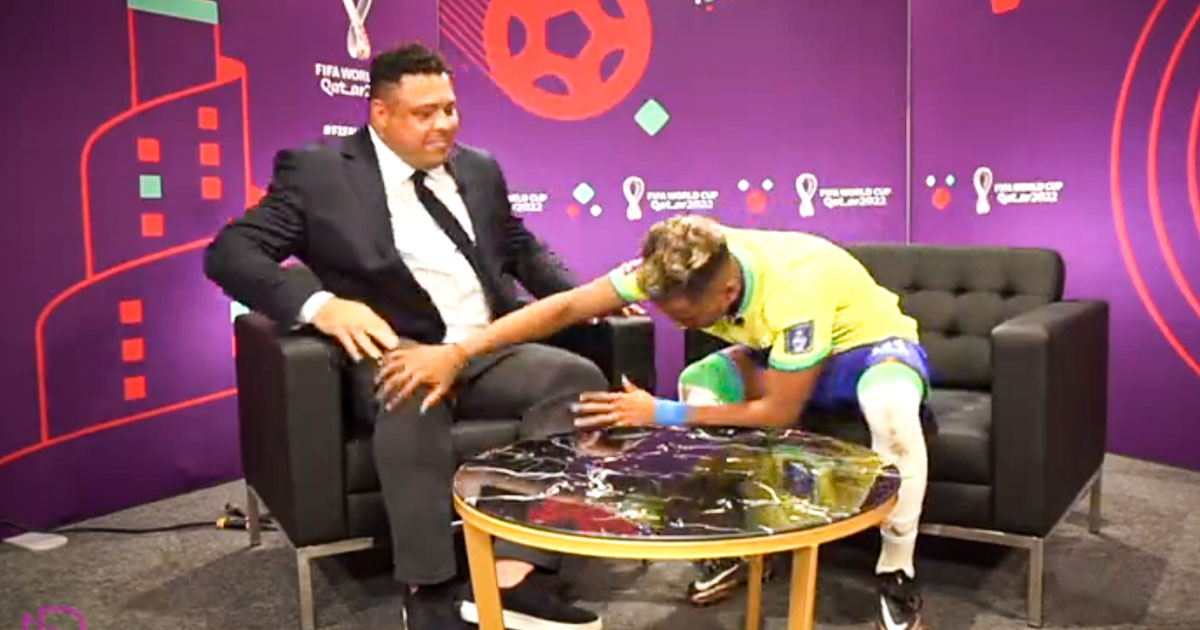 WATCH: Rodrygo rubs Ronaldo’s legs to acquire powers from Brazil legend
