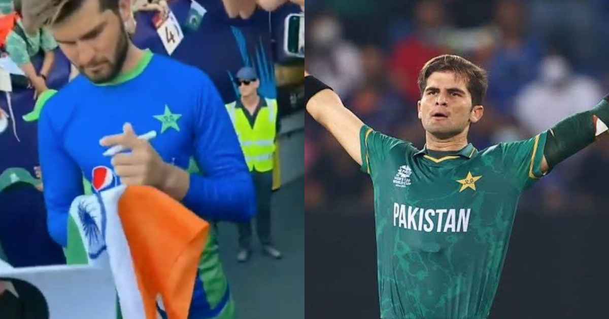 Shaheen Afridi Signs Indian Flag | Shaheen Afridi Indian Flag | Shaheen ...