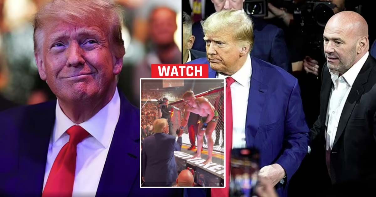 WATCH: Donald Trump arrives at UFC 290 alongside Dana White, meets ...
