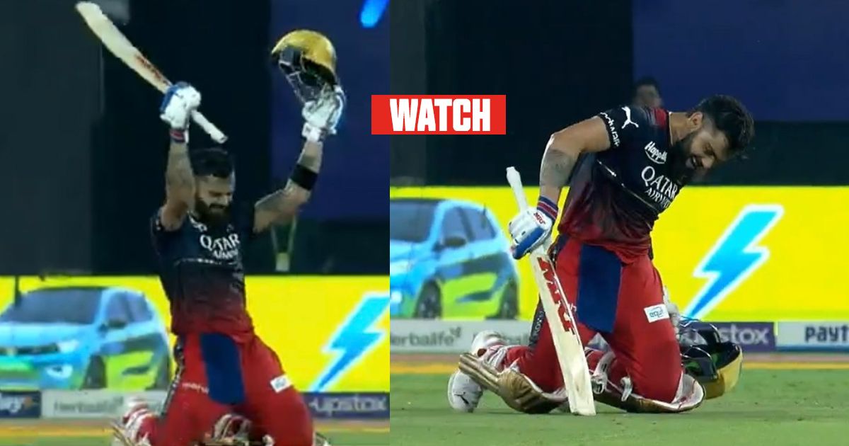 Virat Kohli Century Celebration IPL 2023 | Virat Kohli knees down century celebration